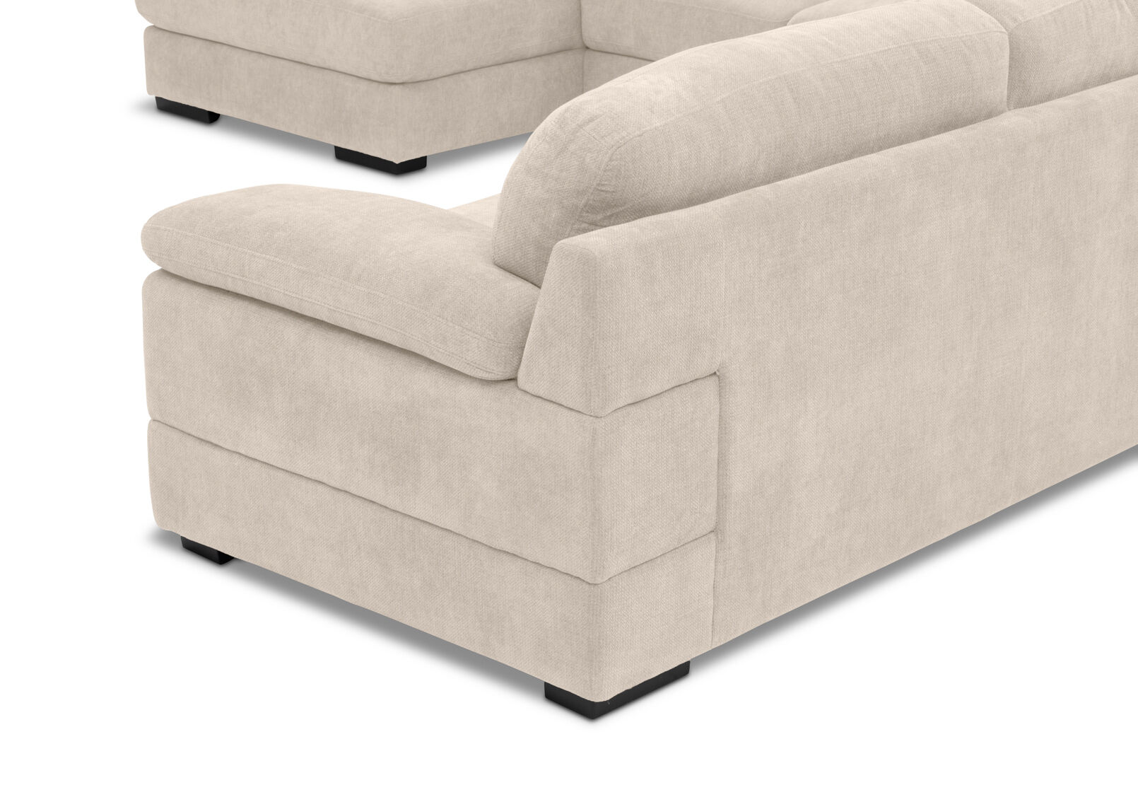 BEIGE CANDACE FABRIC 7 Seater Corner LHF Chaise