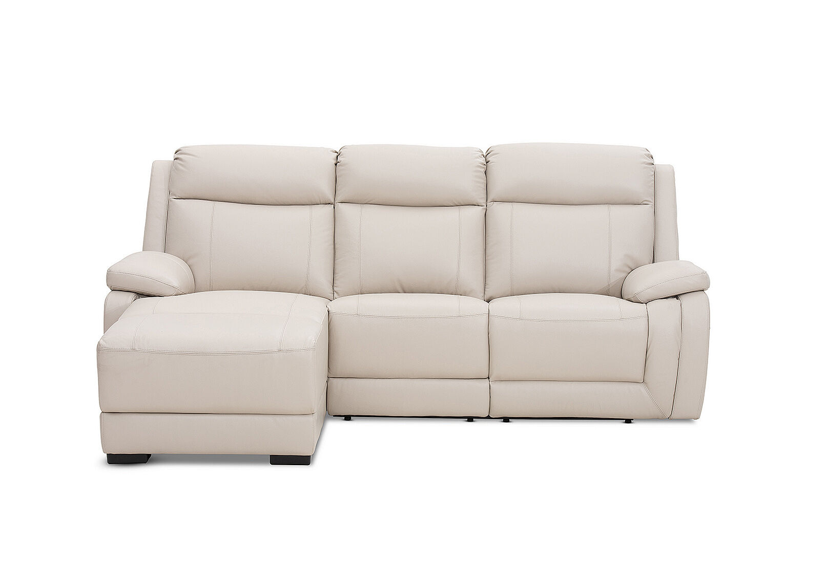BEIGE SAN MARCO Leather 3 Seater Left-Hand Facing Chaise