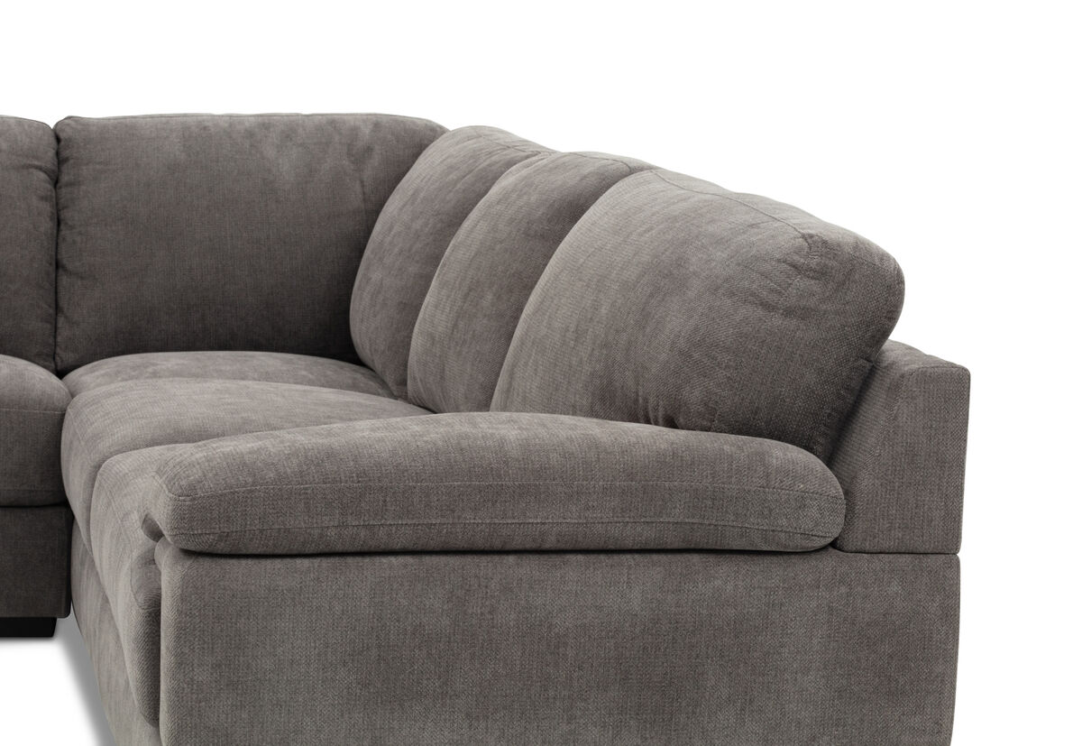 DARK GREY CANDACE FABRIC 6 Seater Corner LHF Chaise