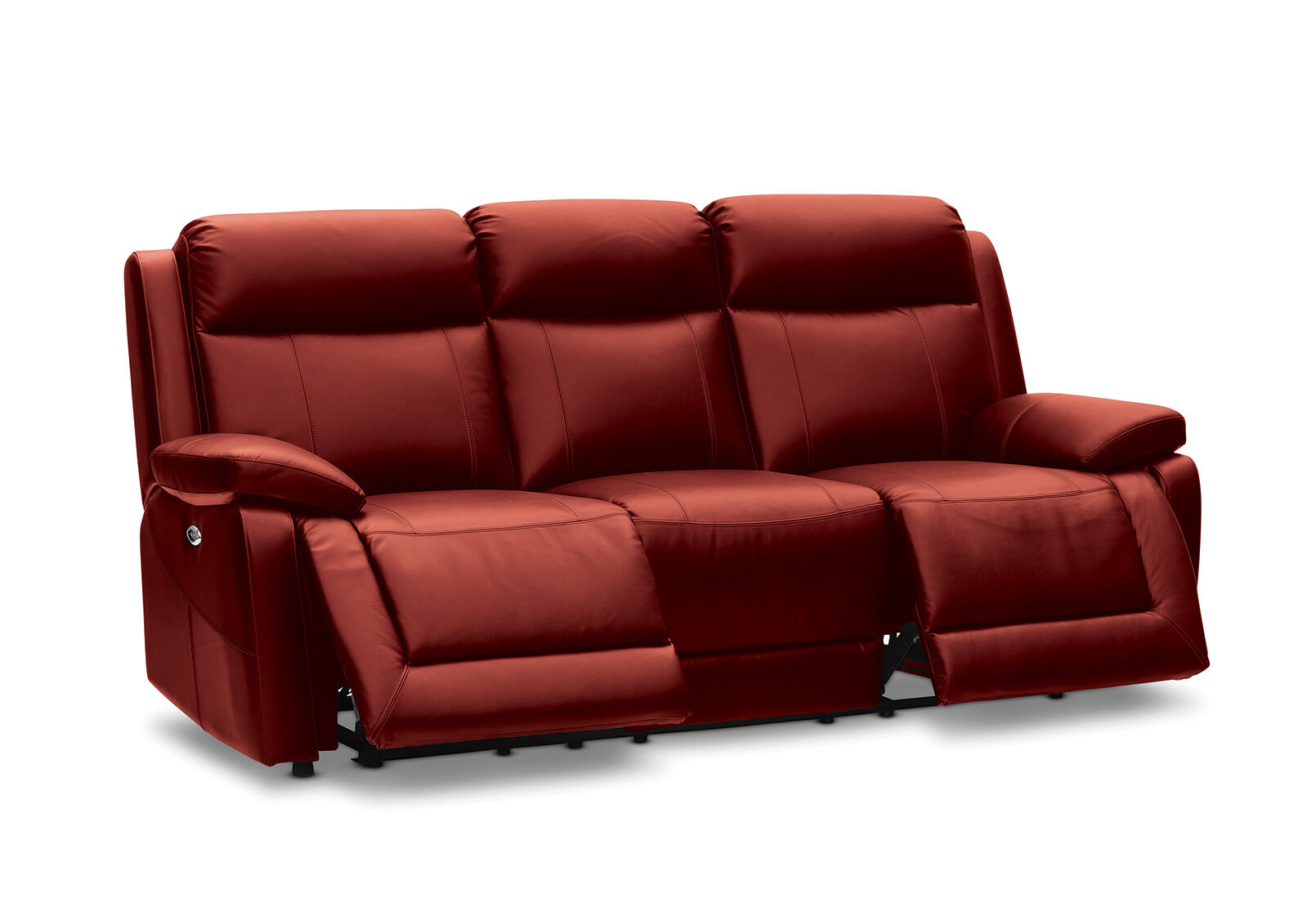 RED SAN MARCO Leather 3 Seater Recliner Lounge | Amart Furniture