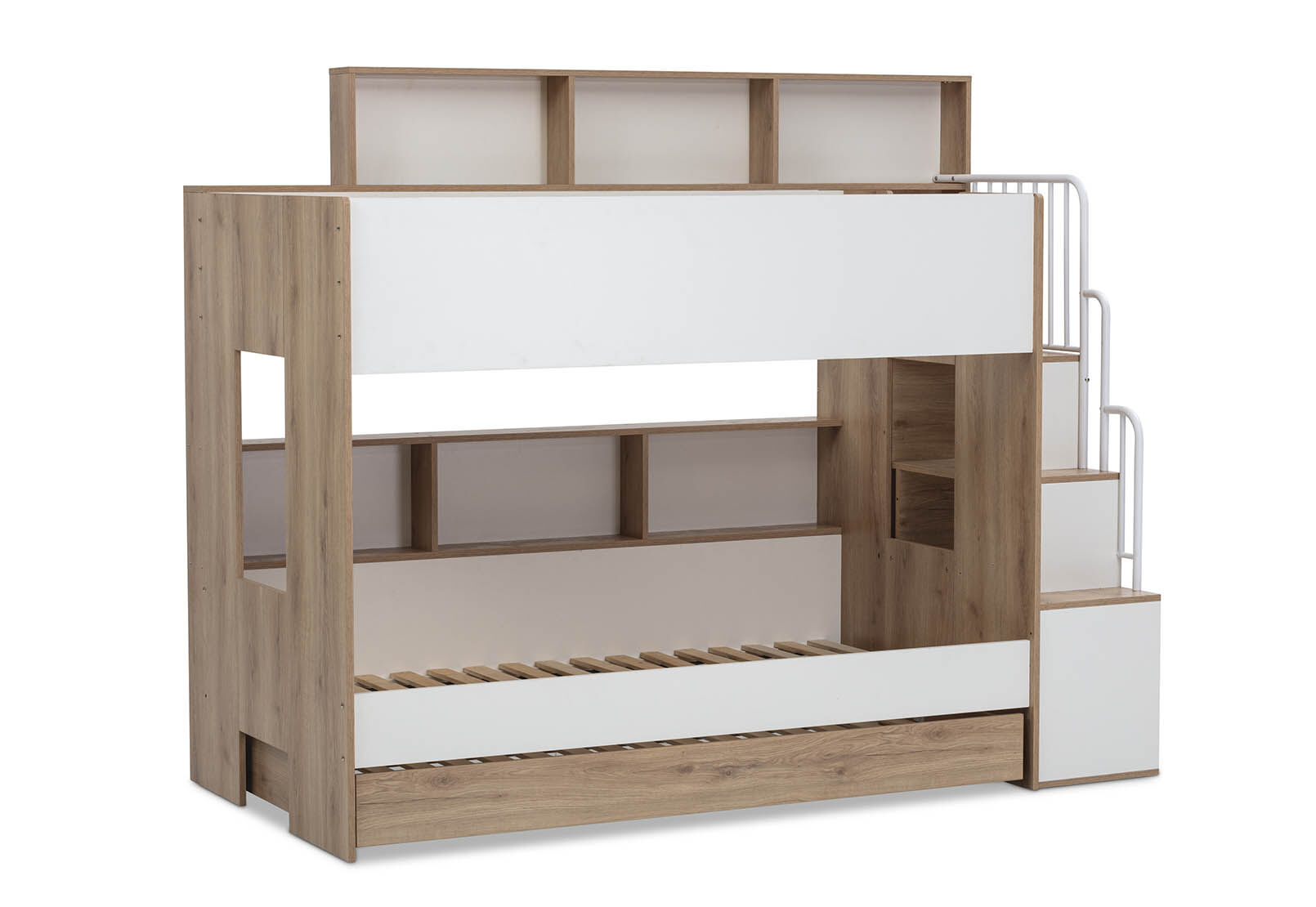 WHITE/NATURAL RYU Double Bunk Bed
