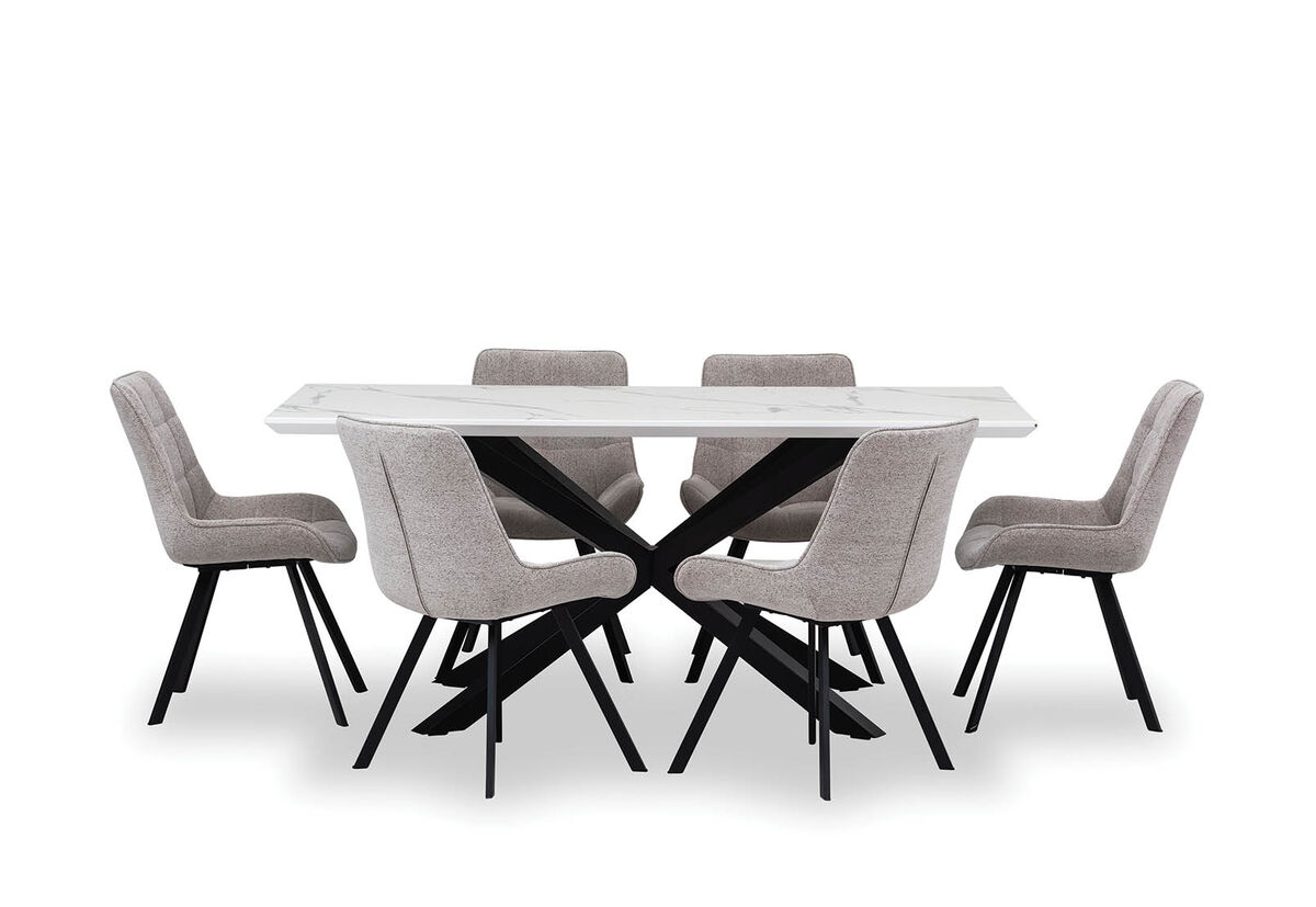 GREY ARABELLA 7 Piece Dining Suite