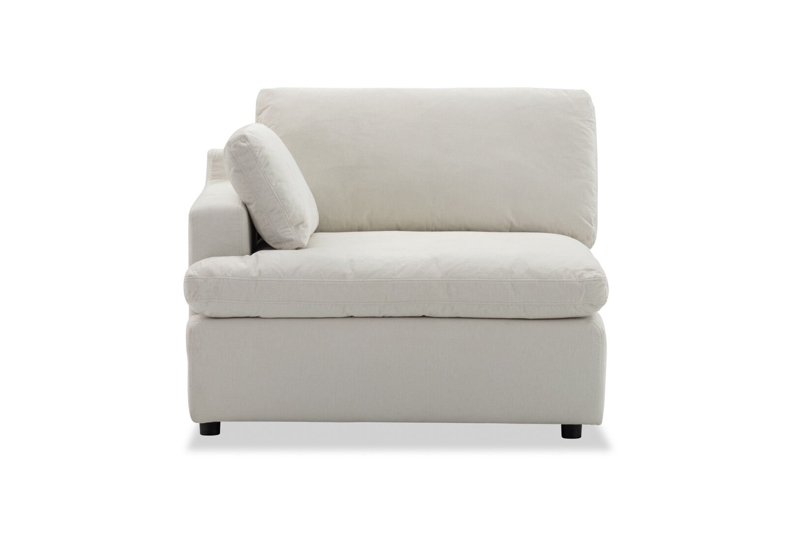 WHITE SUNNI FABRIC Modular Left Hand Facing Chair