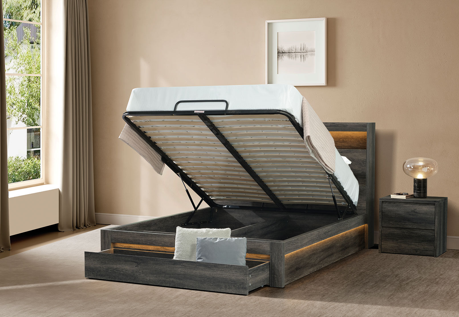 DARK GREY VESPERA Queen Bed