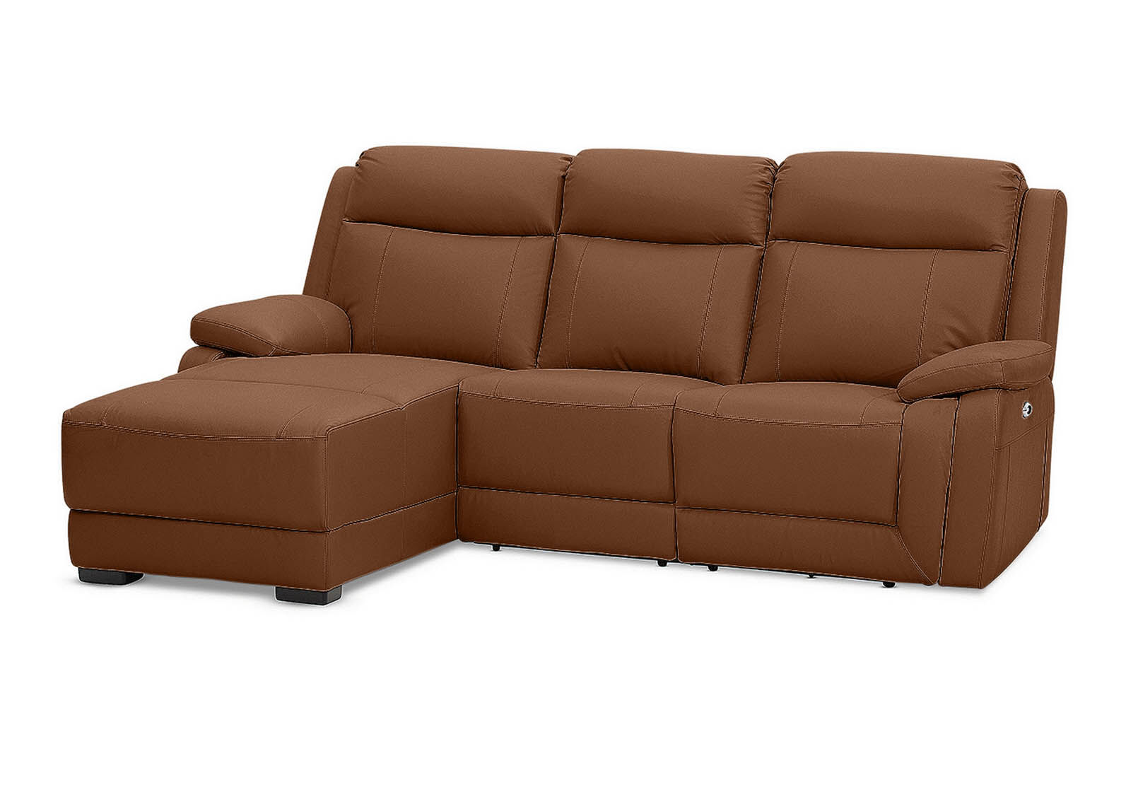 TAN SAN MARCO Leather 3 Seater Left-Hand Facing Chaise