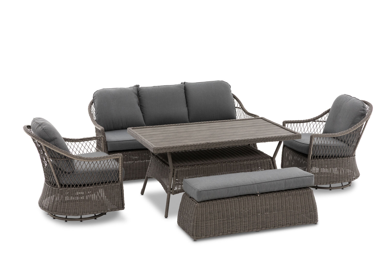 DARK GREY AVANI 5 Piece Outdoor Lounge Dining Setting