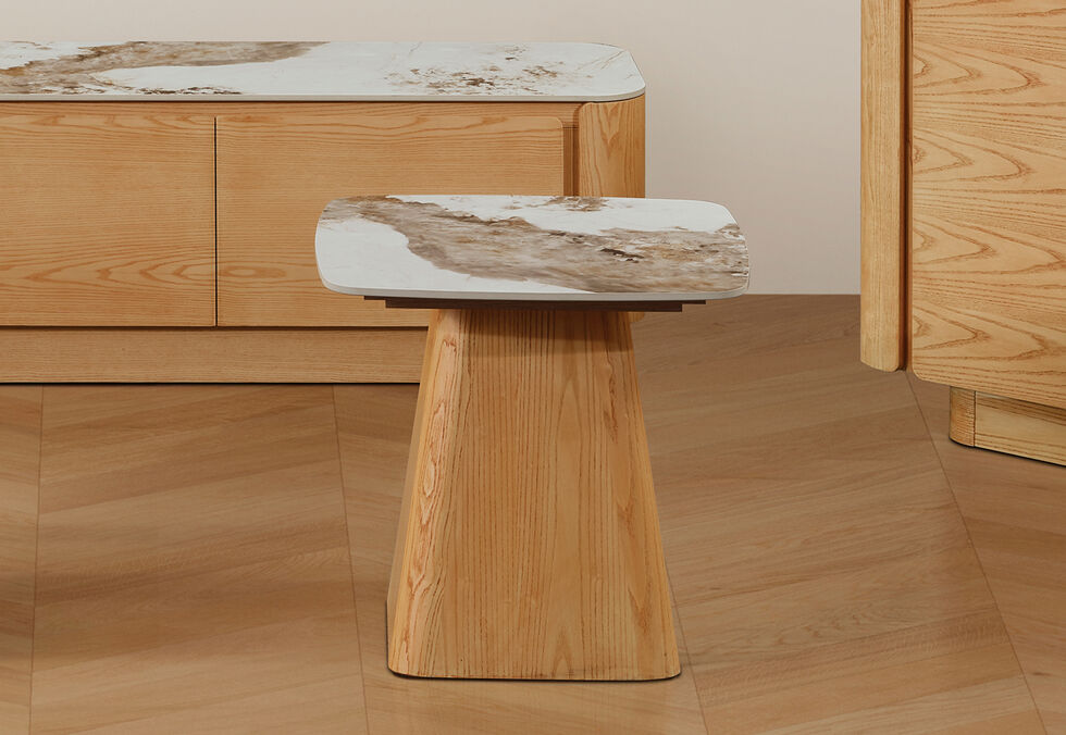 NATURAL WHITE VINCENTIO Lamp Table