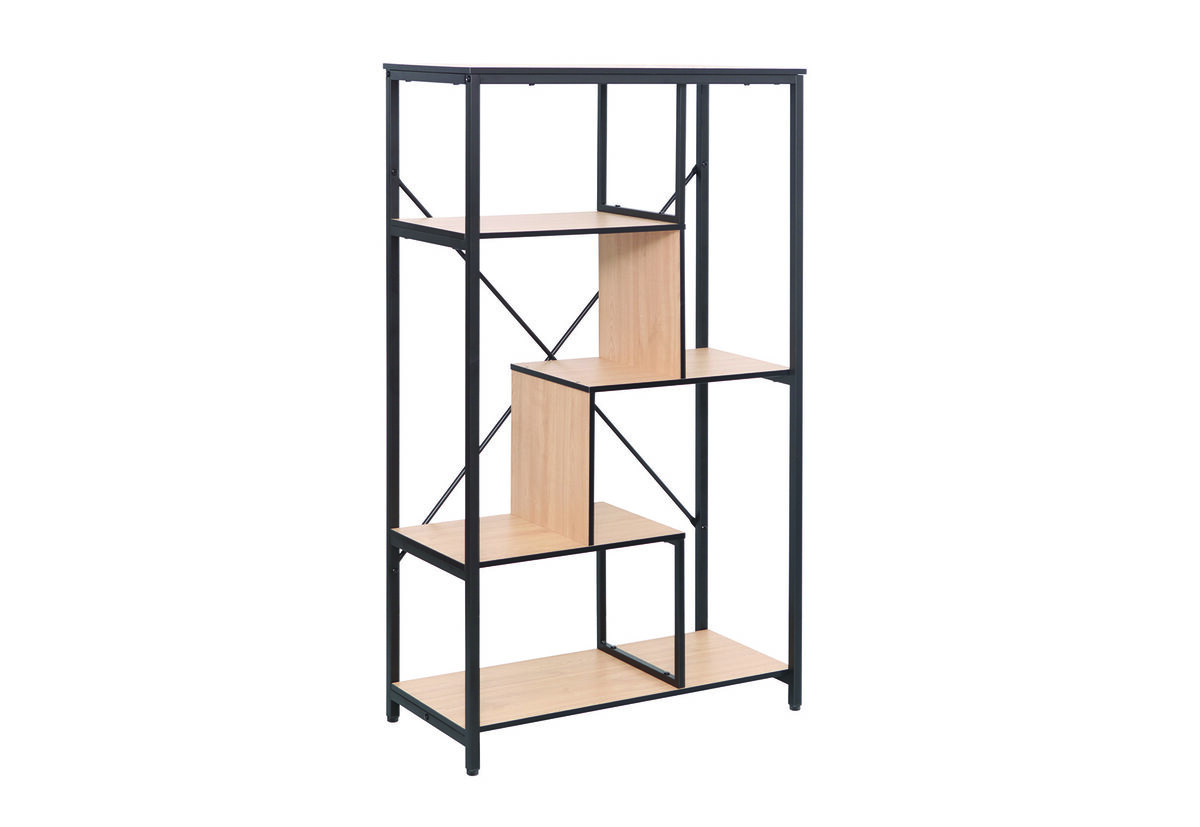 NATURAL/BLACK RANDOLPH 4 Tier Bookcase