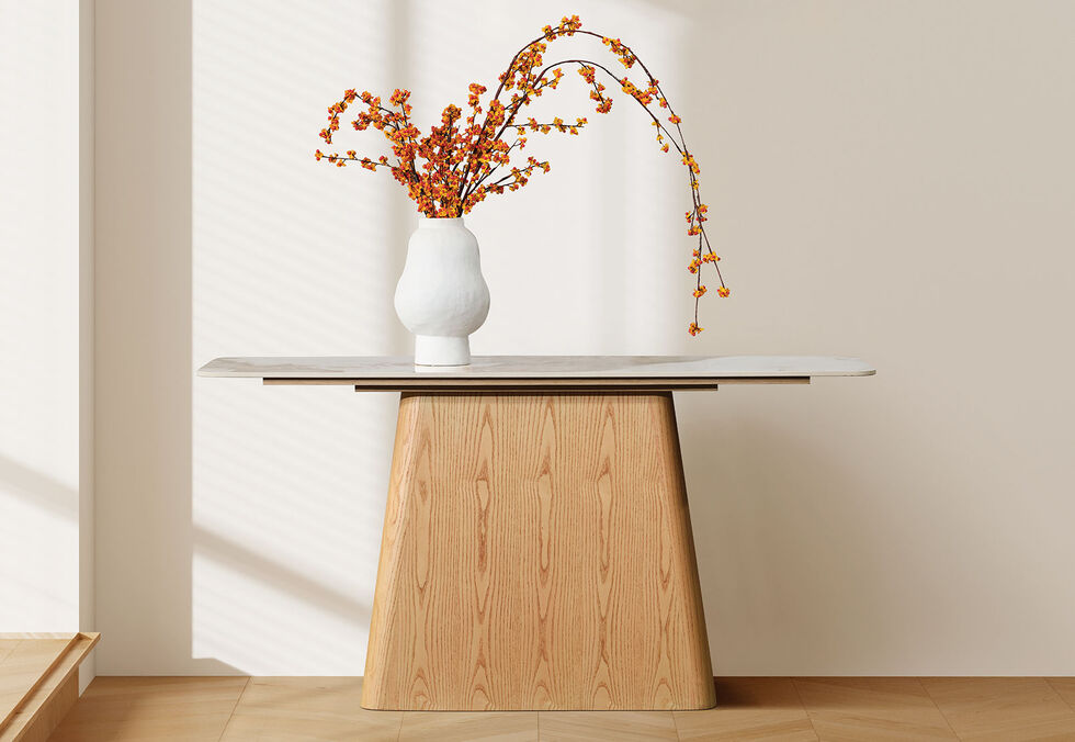 NATURAL WHITE VINCENTIO Sofa Table