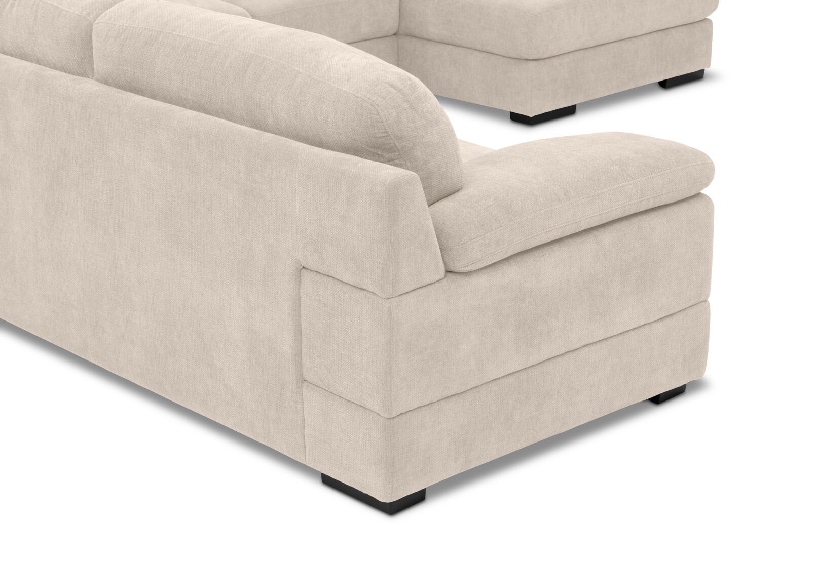 BEIGE CANDACE FABRIC 7 Seater Corner RHF Chaise