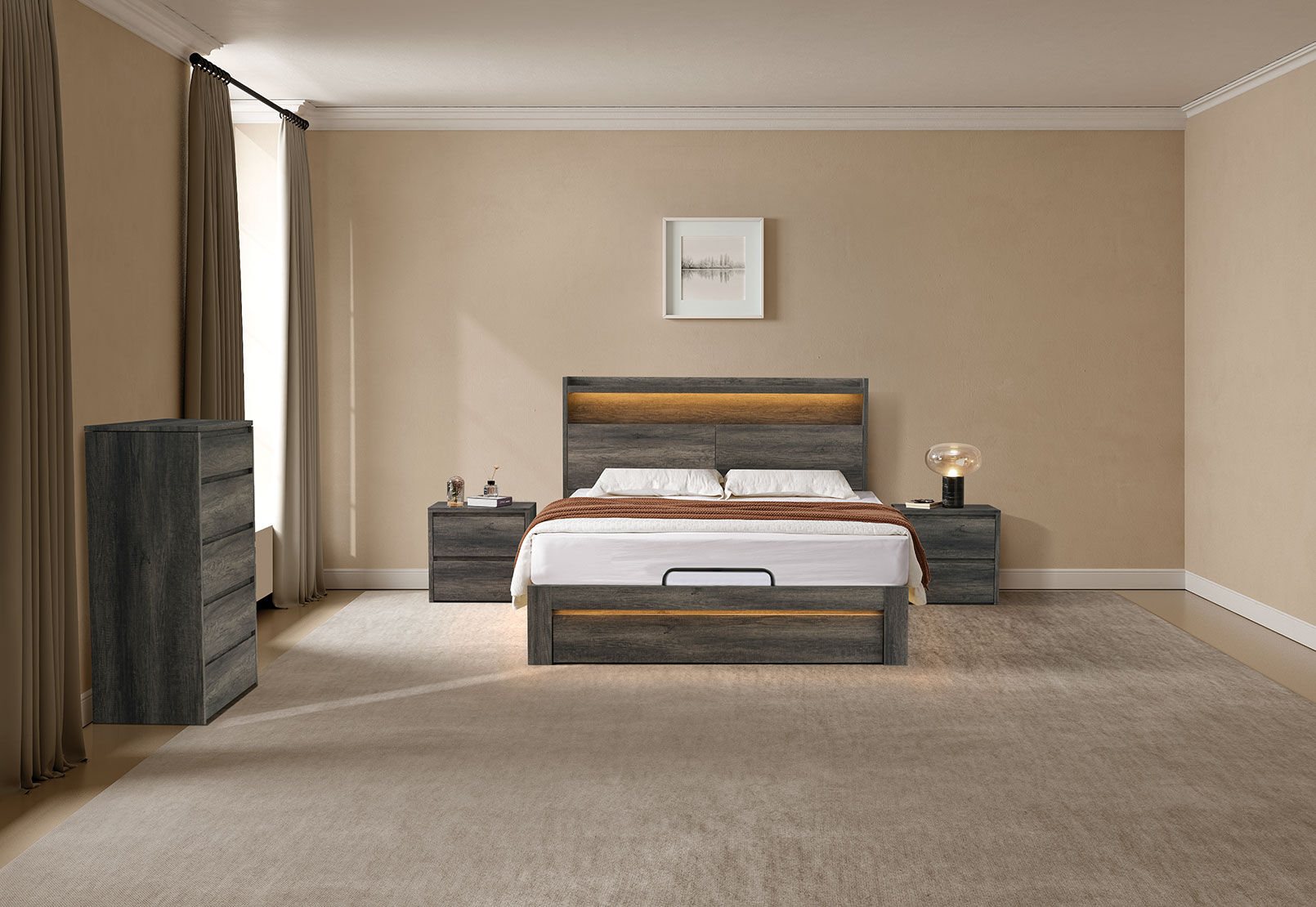 DARK GREY VESPERA Queen Bed
