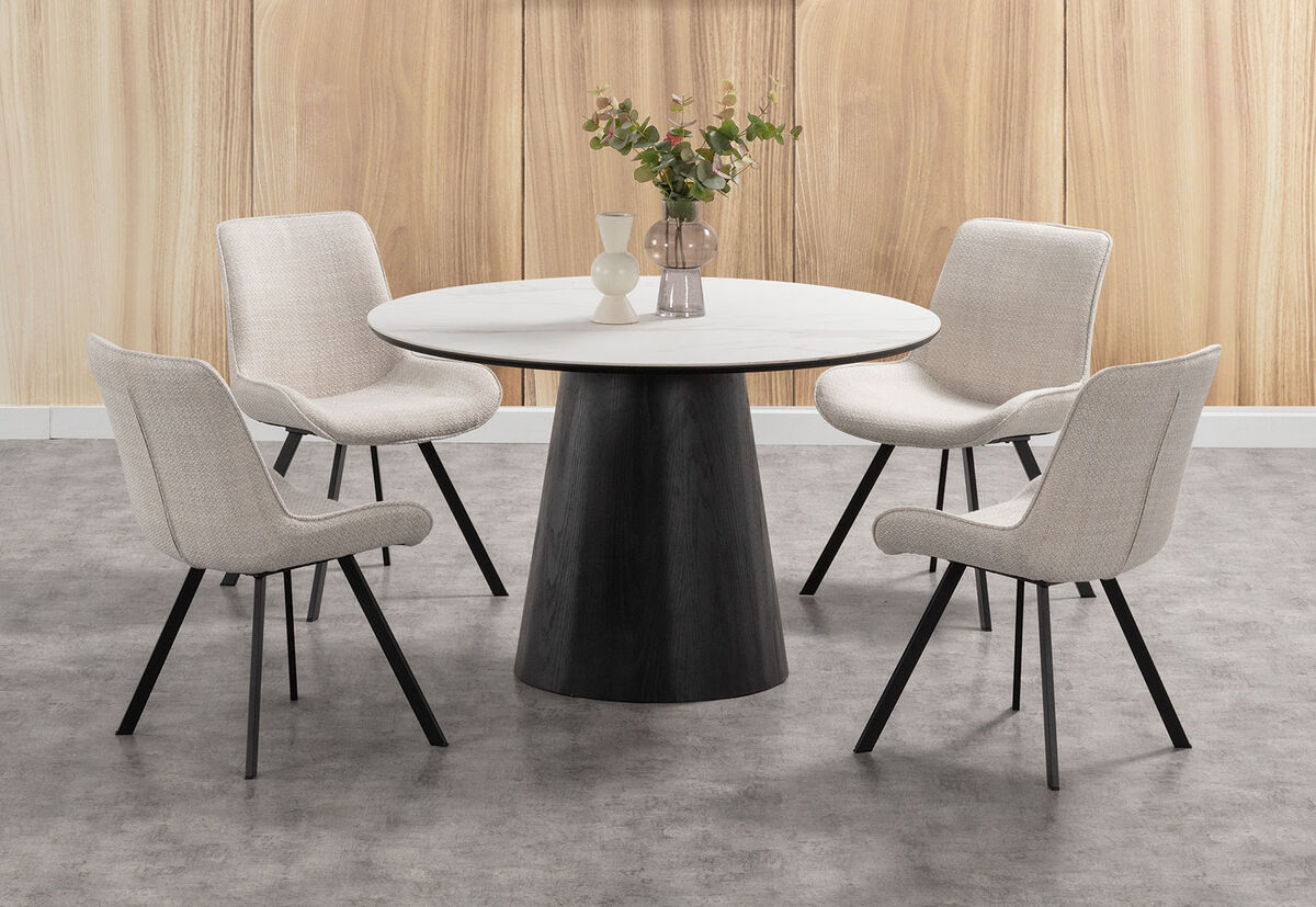 BLACK/MARBLE THANOS 1200 Ceramic Dining Table