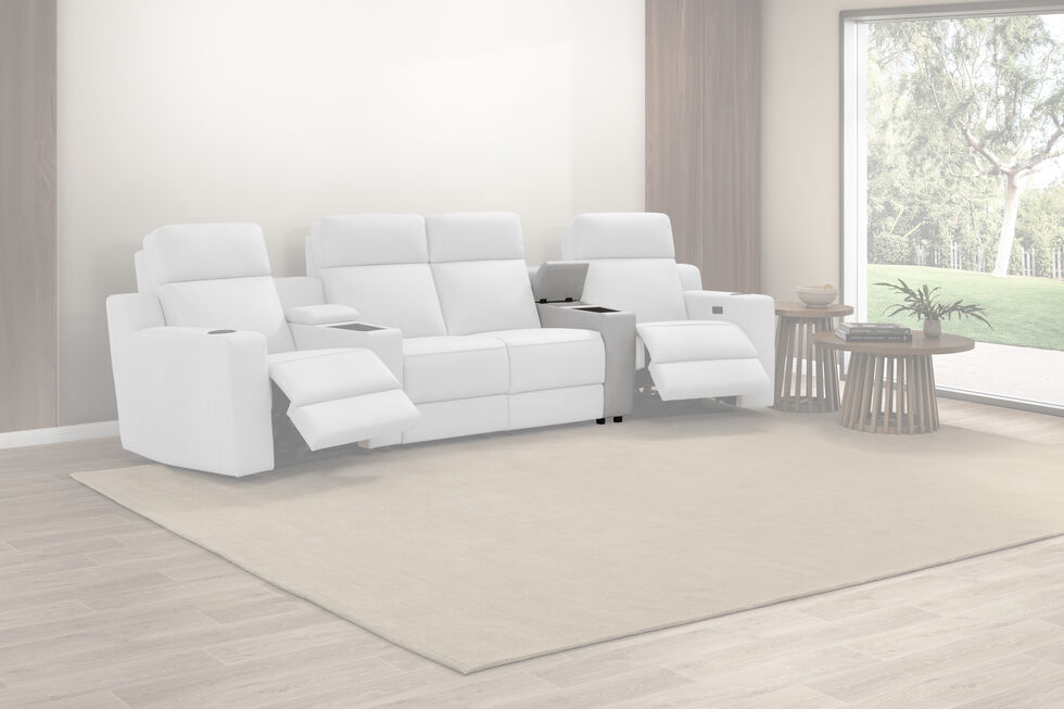 LIGHT GREY LEANDRO Wedge Storage Console