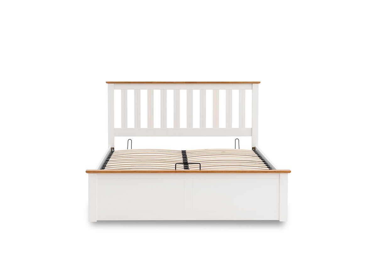 WHITE/NATURAL KIRK White/Natural Queen Lift Bed
