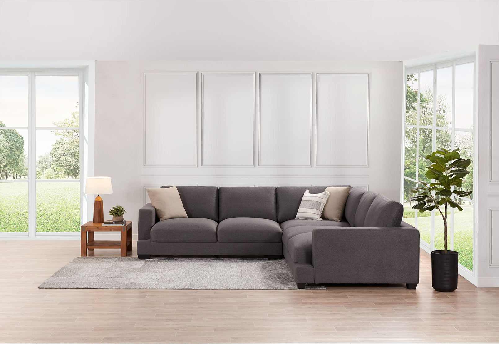 DARK GREY HANNES FABRIC Corner