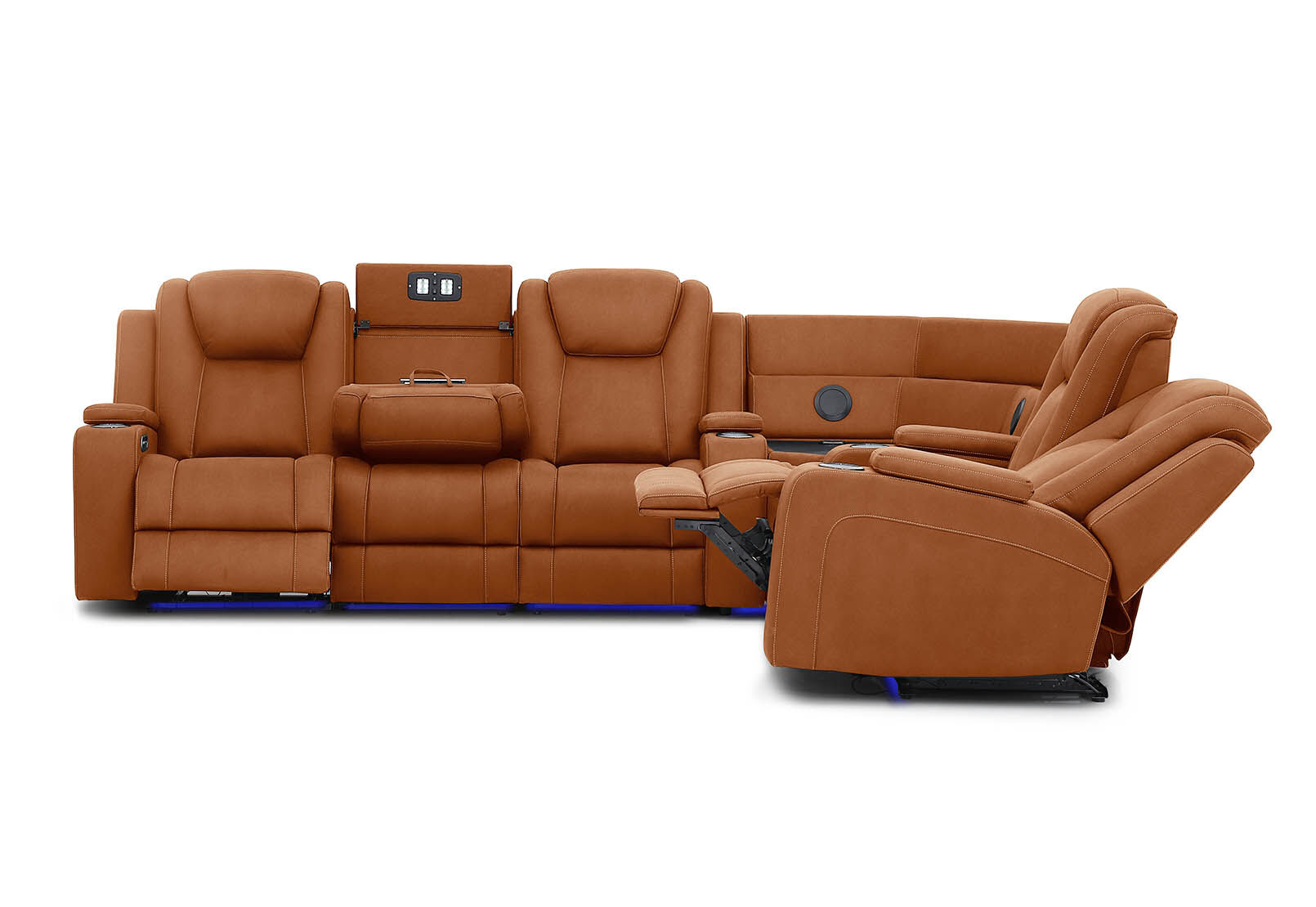 TANGERINE SENTINAL MK2 5 Piece Corner with LHF 3 Seater