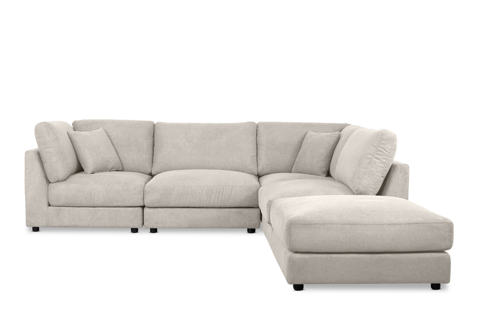 LIGHT GREY RAQUEL 2.0 FABRIC 5 Piece Modular Lounge Suite