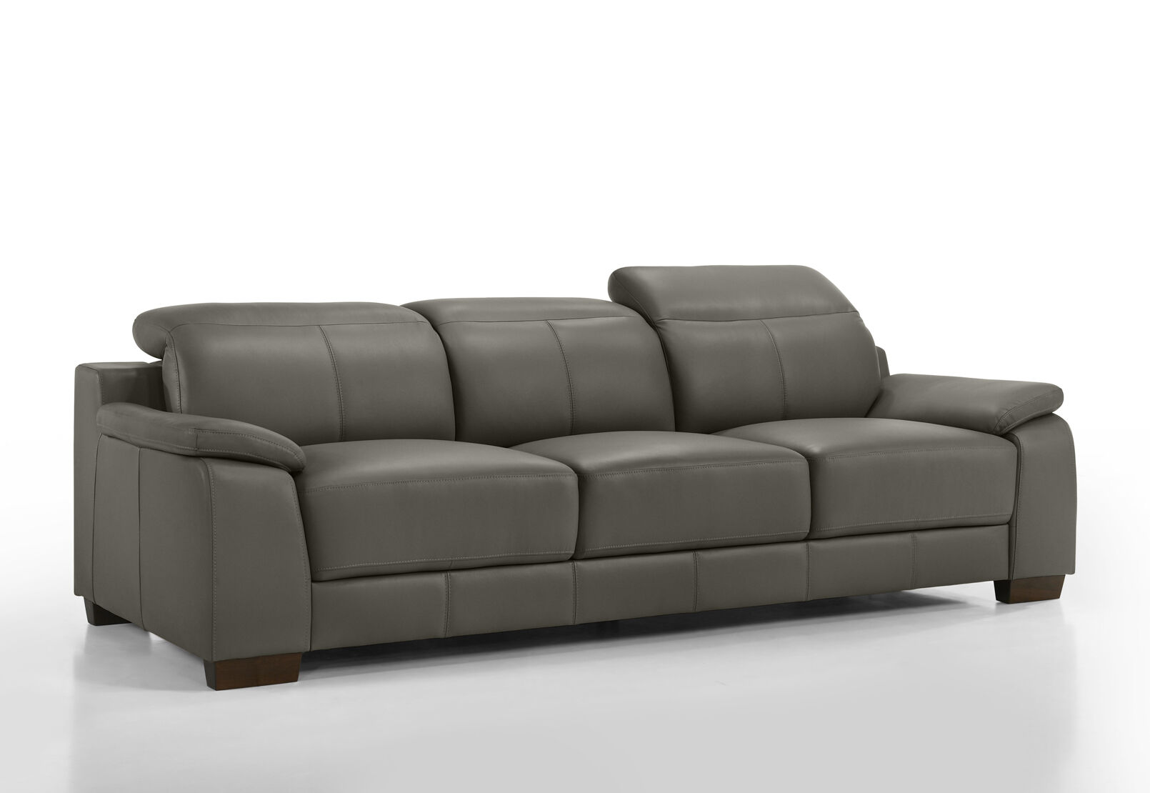 DARK GREY ESCHER LEATHER 3 Seater Sofa