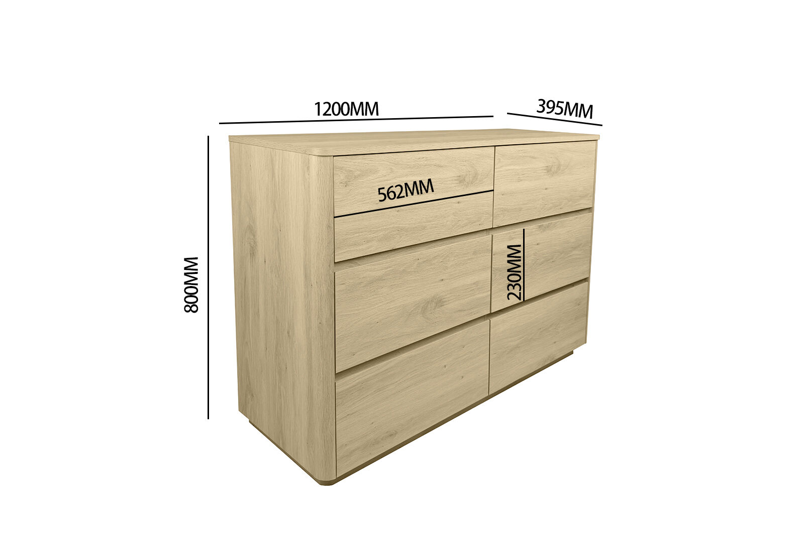 NATURAL SERRANO 6 Drawers Dresser
