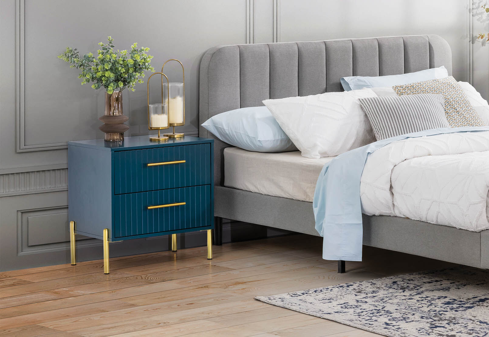 TEAL DELGADO Teal 2 Drawer Bedside