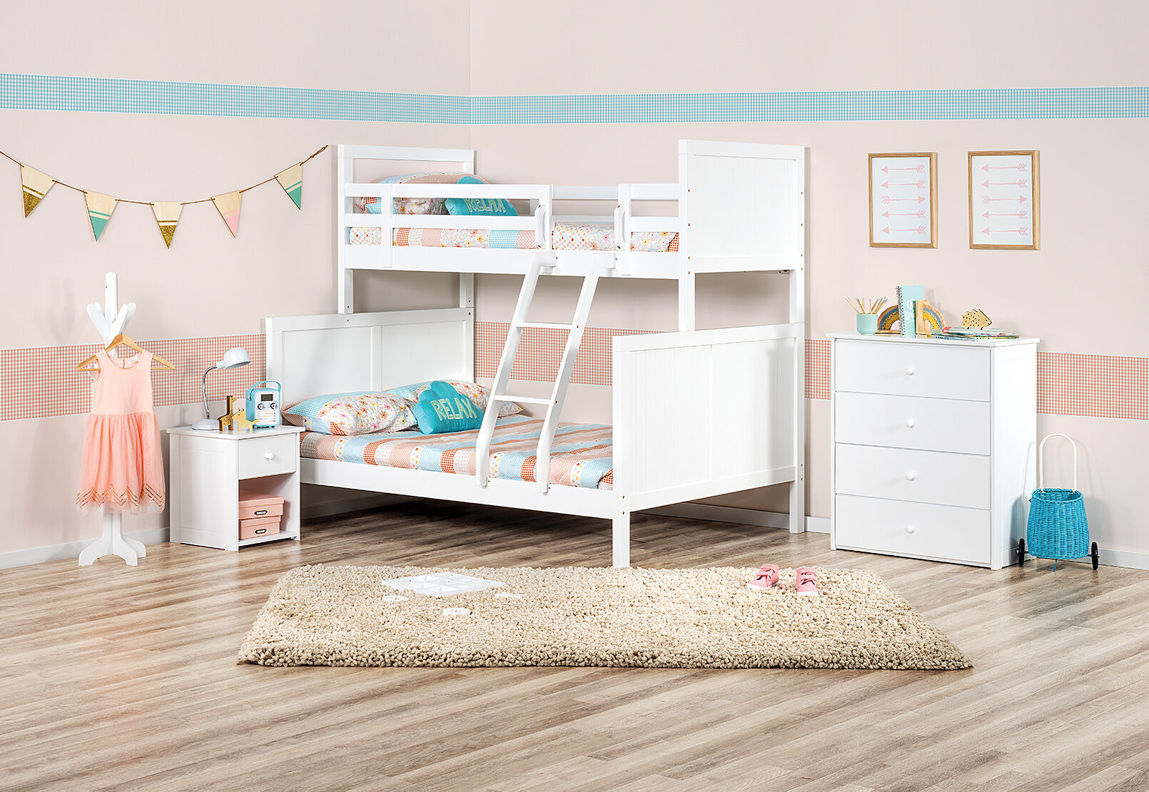 WHITE CAPTAIN JACK Single Over Double Bunk Bed | Amart Furniture