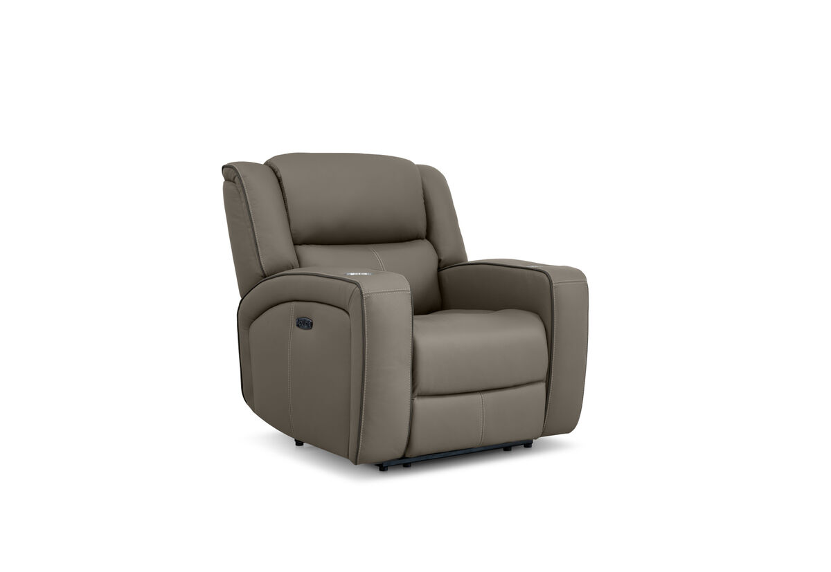 GREY CAPALDI LEATHER Electric Recliner