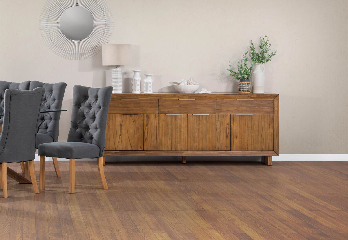 LIGHT WALNUT SORVINO 4 Door 3 Drawer Buffet