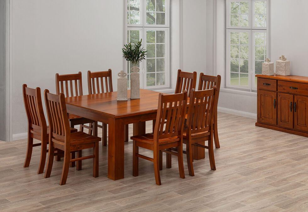 RUSTIC CALLAGHAN 9 Piece Square Dining Suite