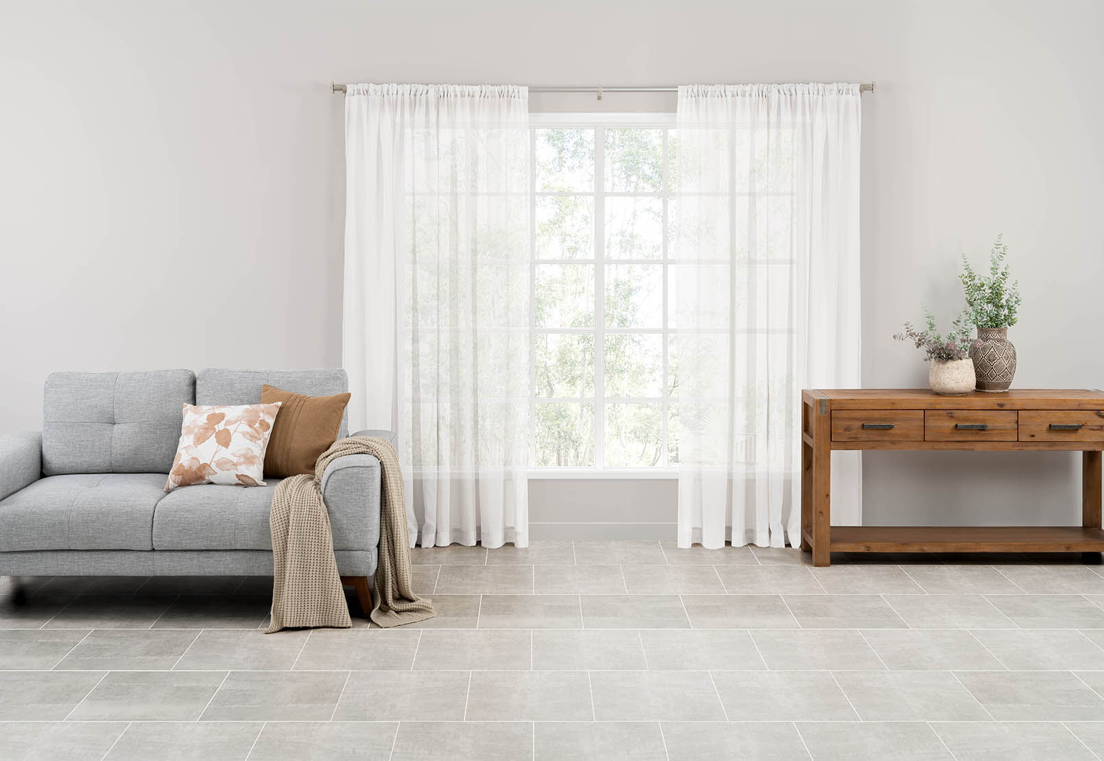 WHITE AIREY Concealed Tab Curtain 135 x 223cm | Amart Furniture