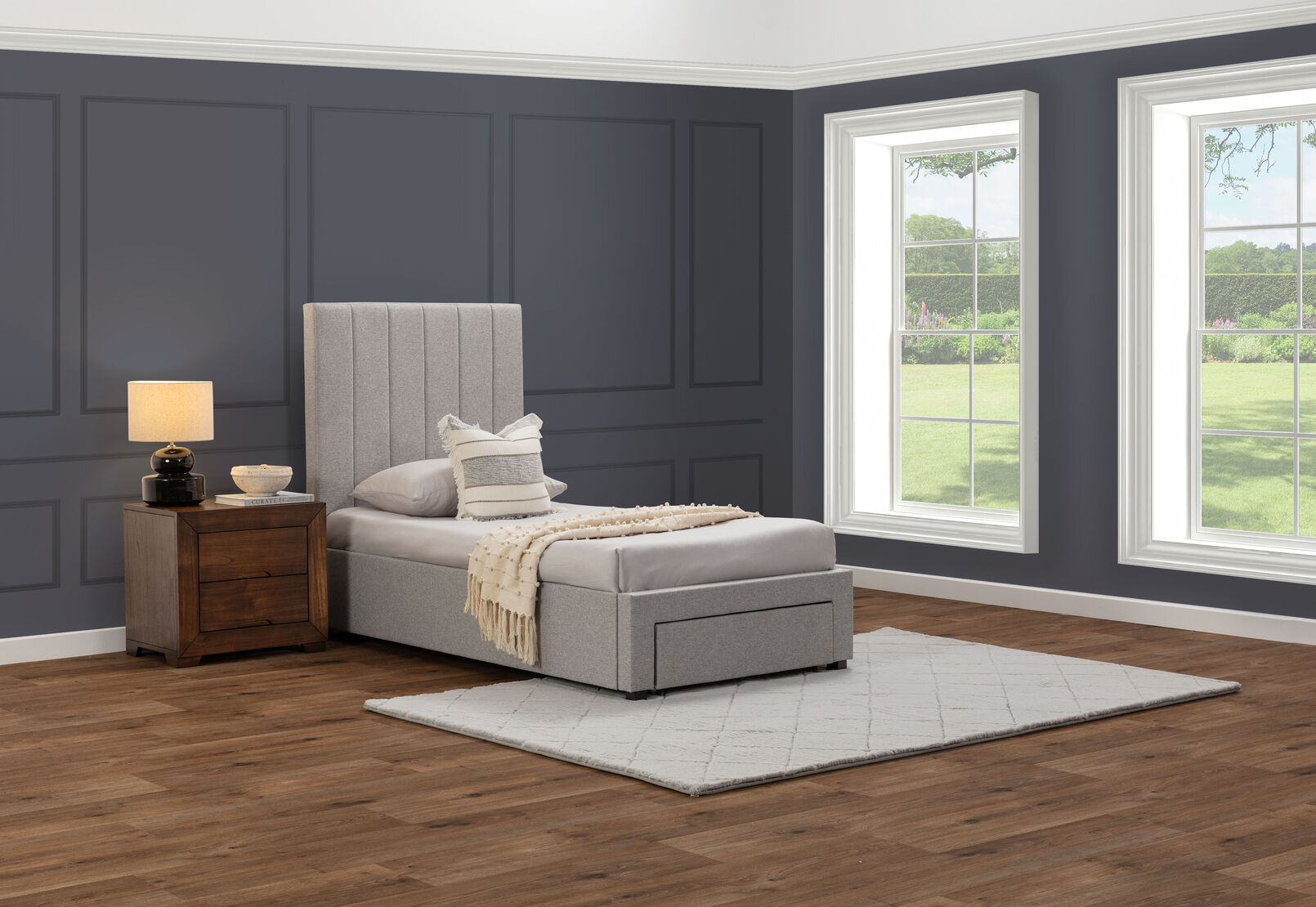 GREY CORBIN Single Bed