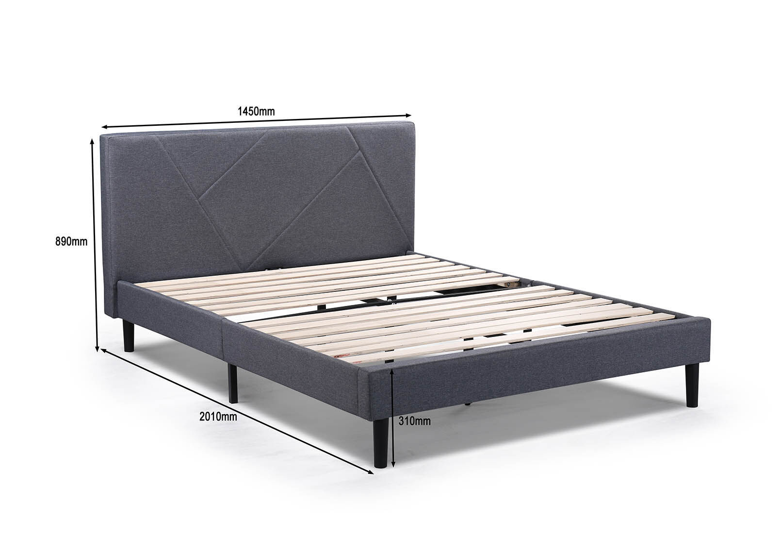 DARK GREY FRAZIER Dark Grey Double Bed