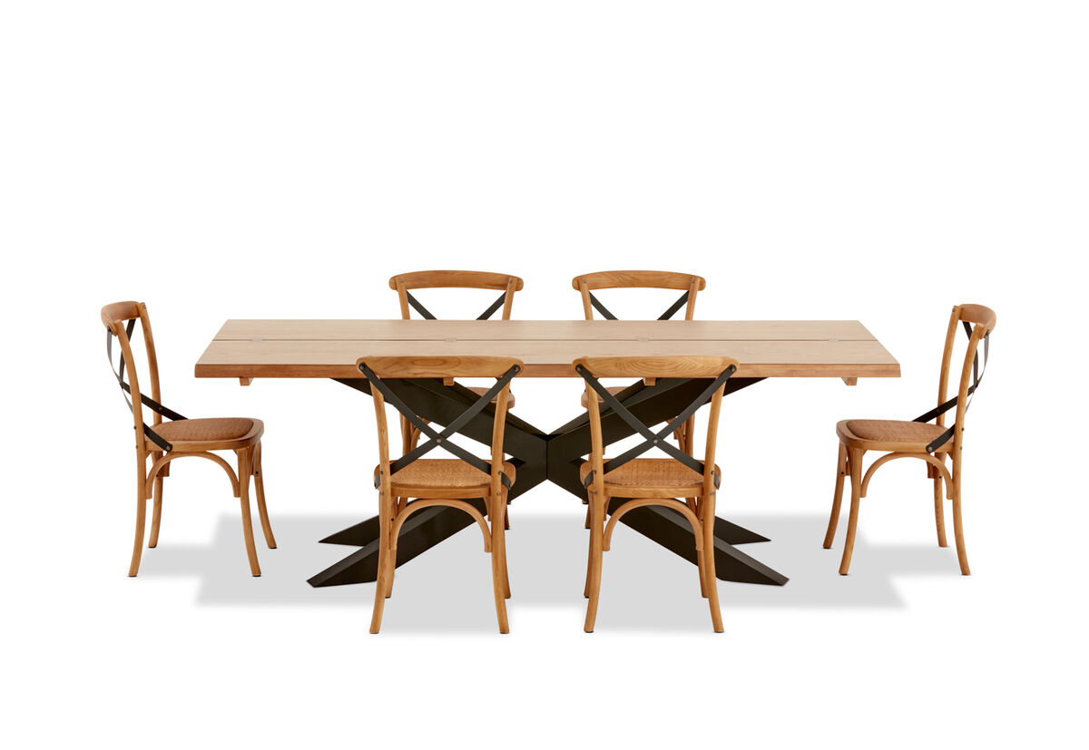 NATURAL EVENDALE 7 Piece Dining Suite with Avantee Dining Chairs.