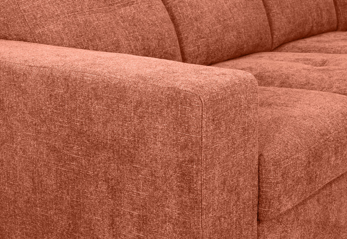 RUST DIAMOND FABRIC Corner RHF Chaise with Sofa Bed