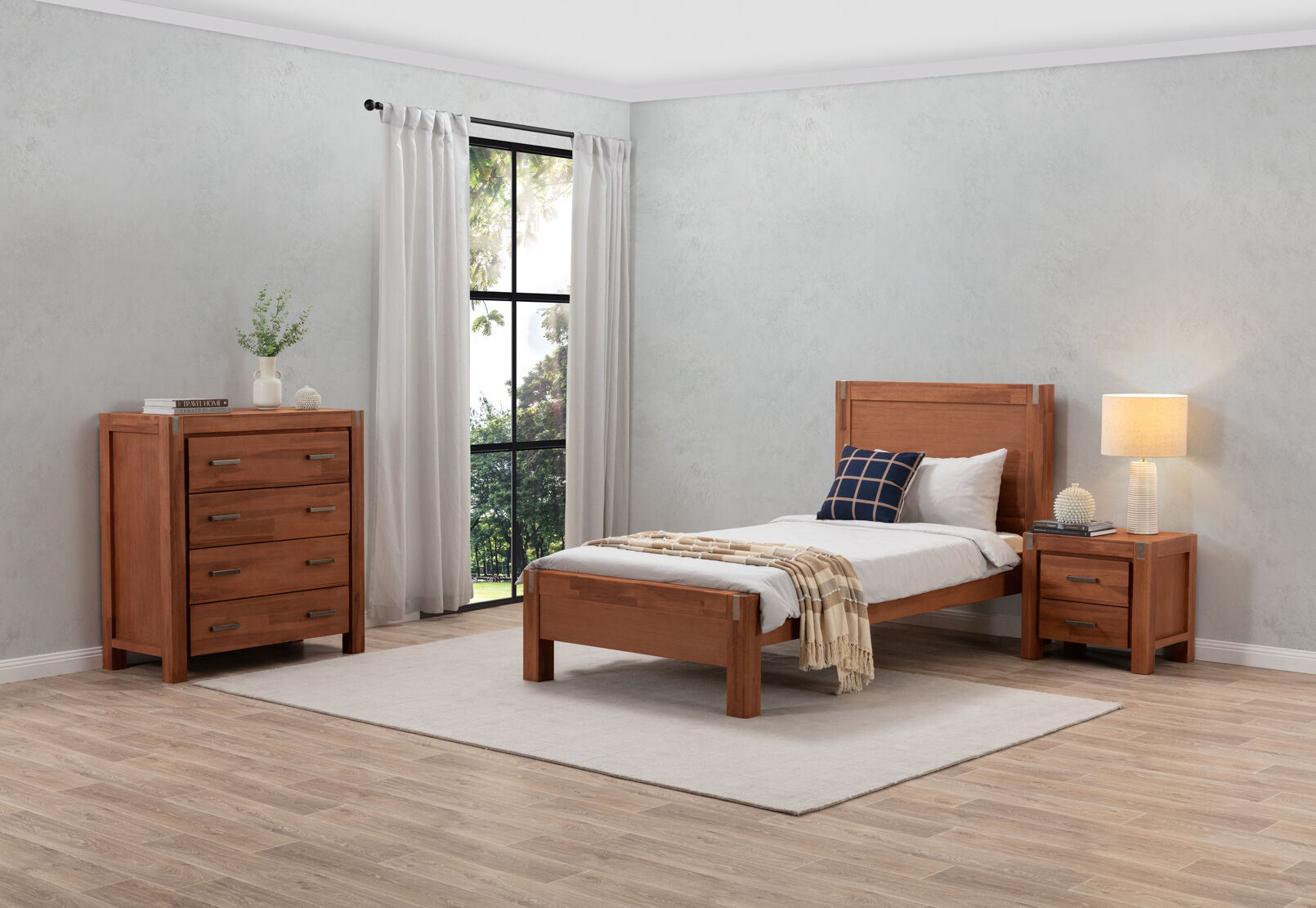 PEWTER SILVERWOOD King Single Bed