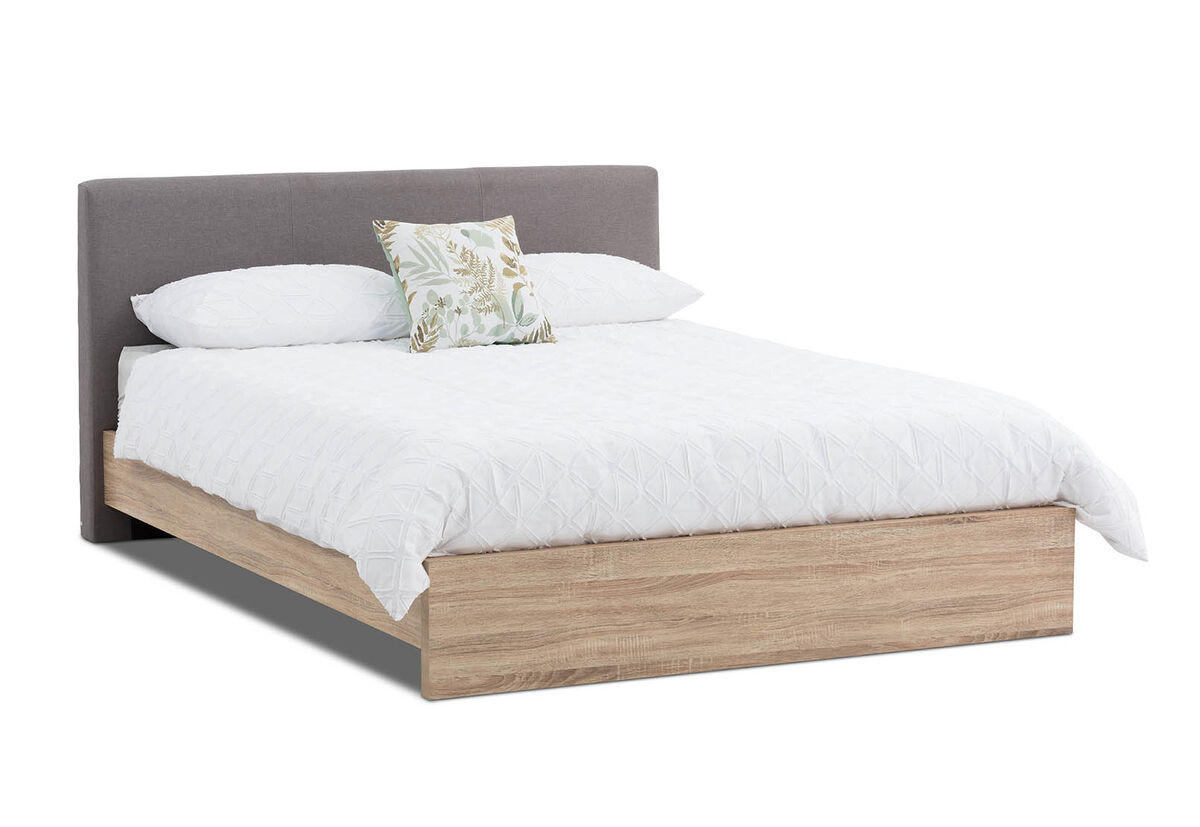 BEECH/GREY FORFAR Queen Bed