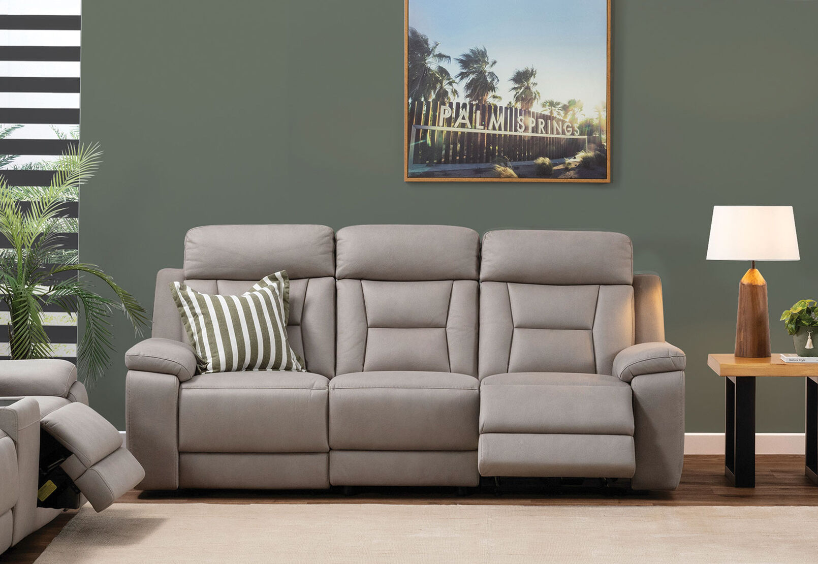 LIGHT GREY NOVAK FABRIC 3 Seater