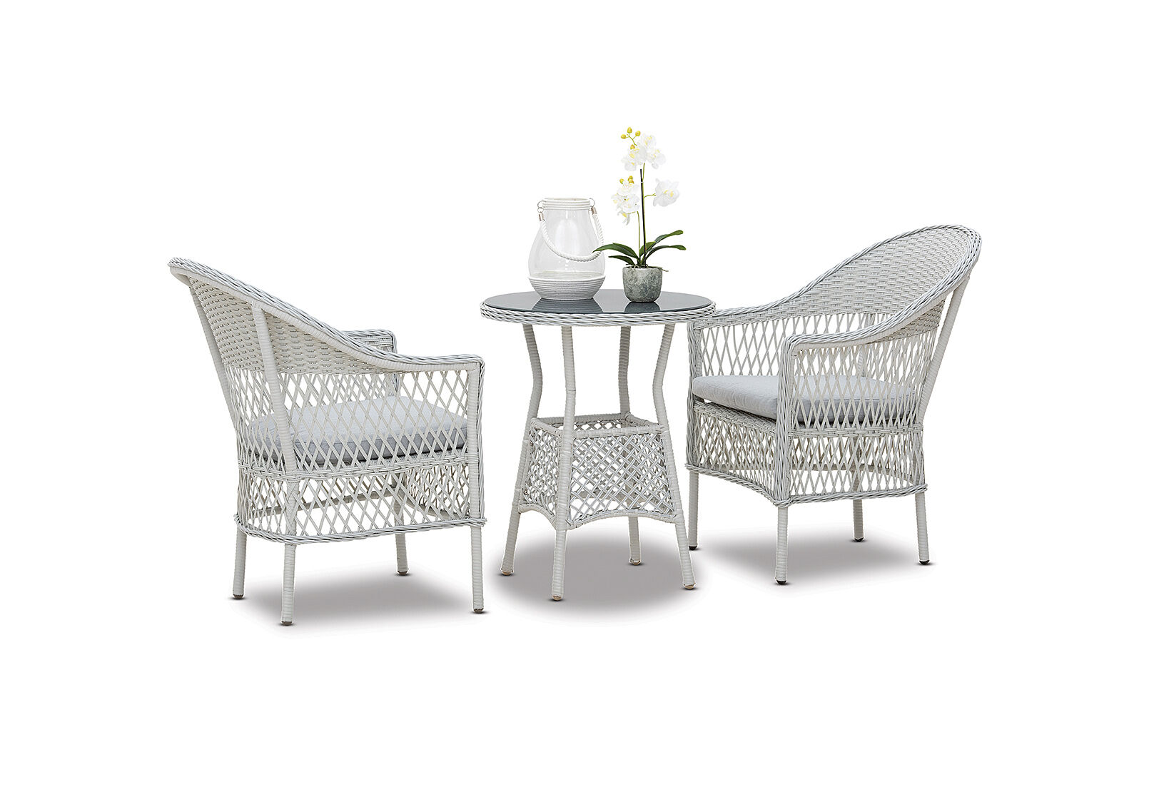 WHITE JULIA 3 Piece Outdoor Balcony Setting.