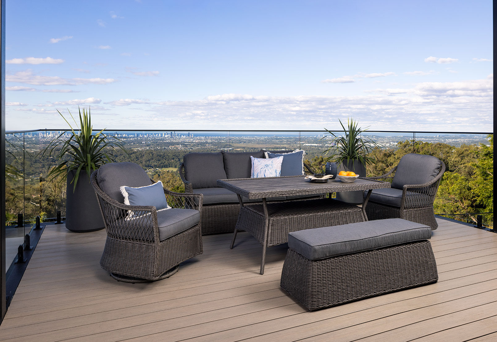 DARK GREY AVANI 5 Piece Outdoor Lounge Dining Setting