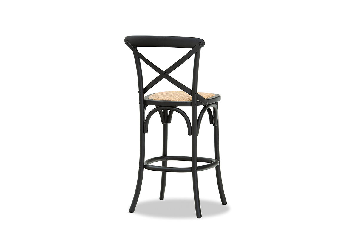 BLACK BORDEAUX Cross Back Stool