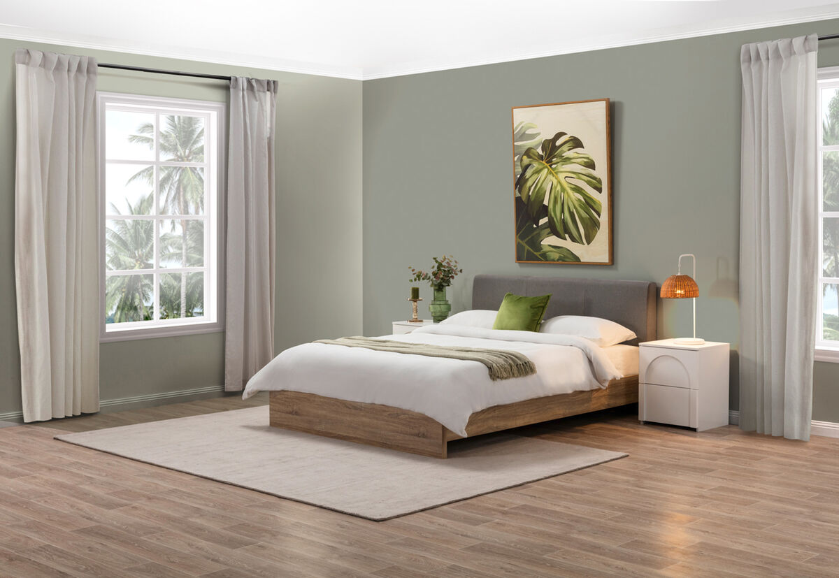 BEECH/GREY FORFAR Queen Bed