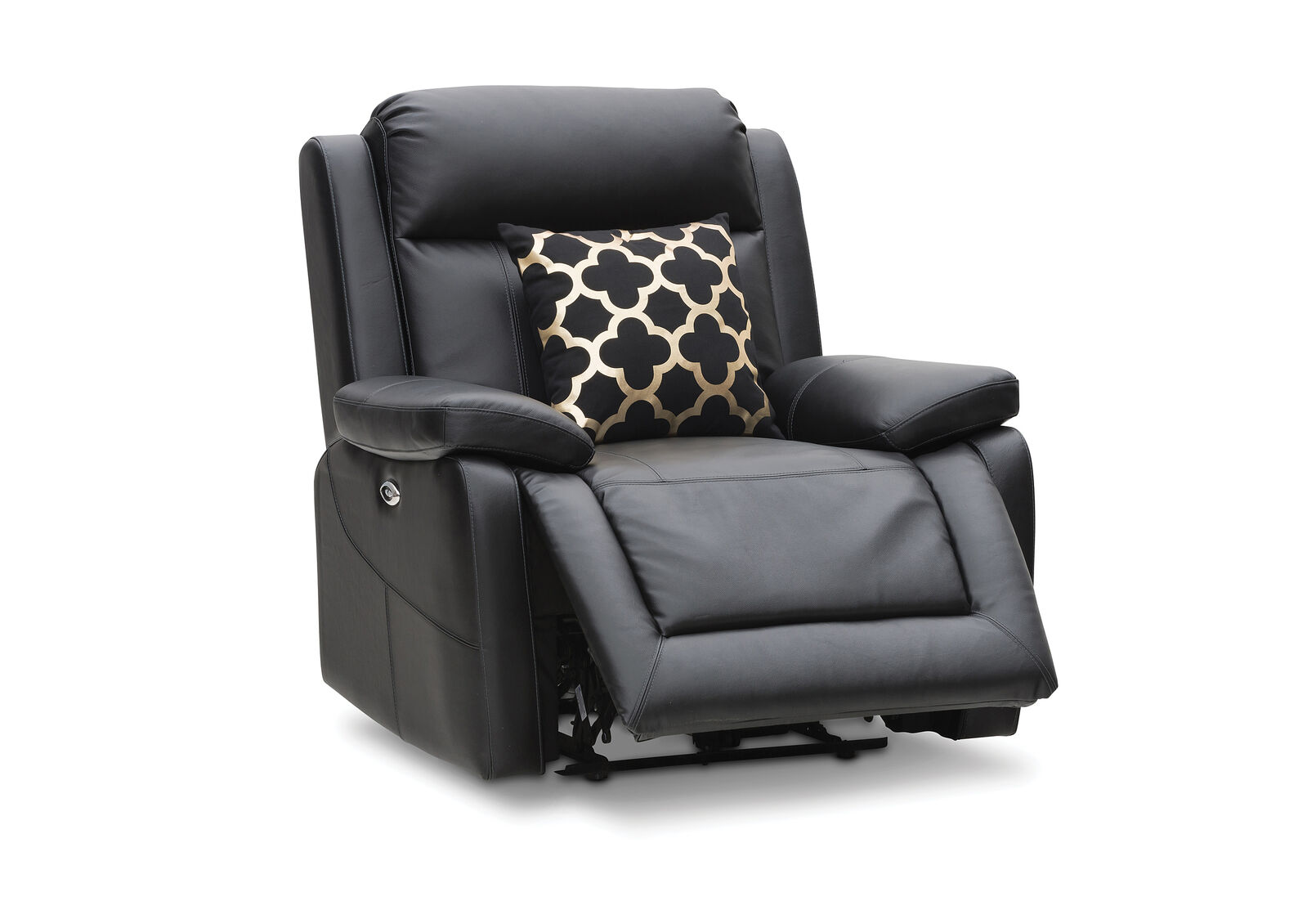 BLACK SAN MARCO Leather Electric Recliner | Amart Furniture