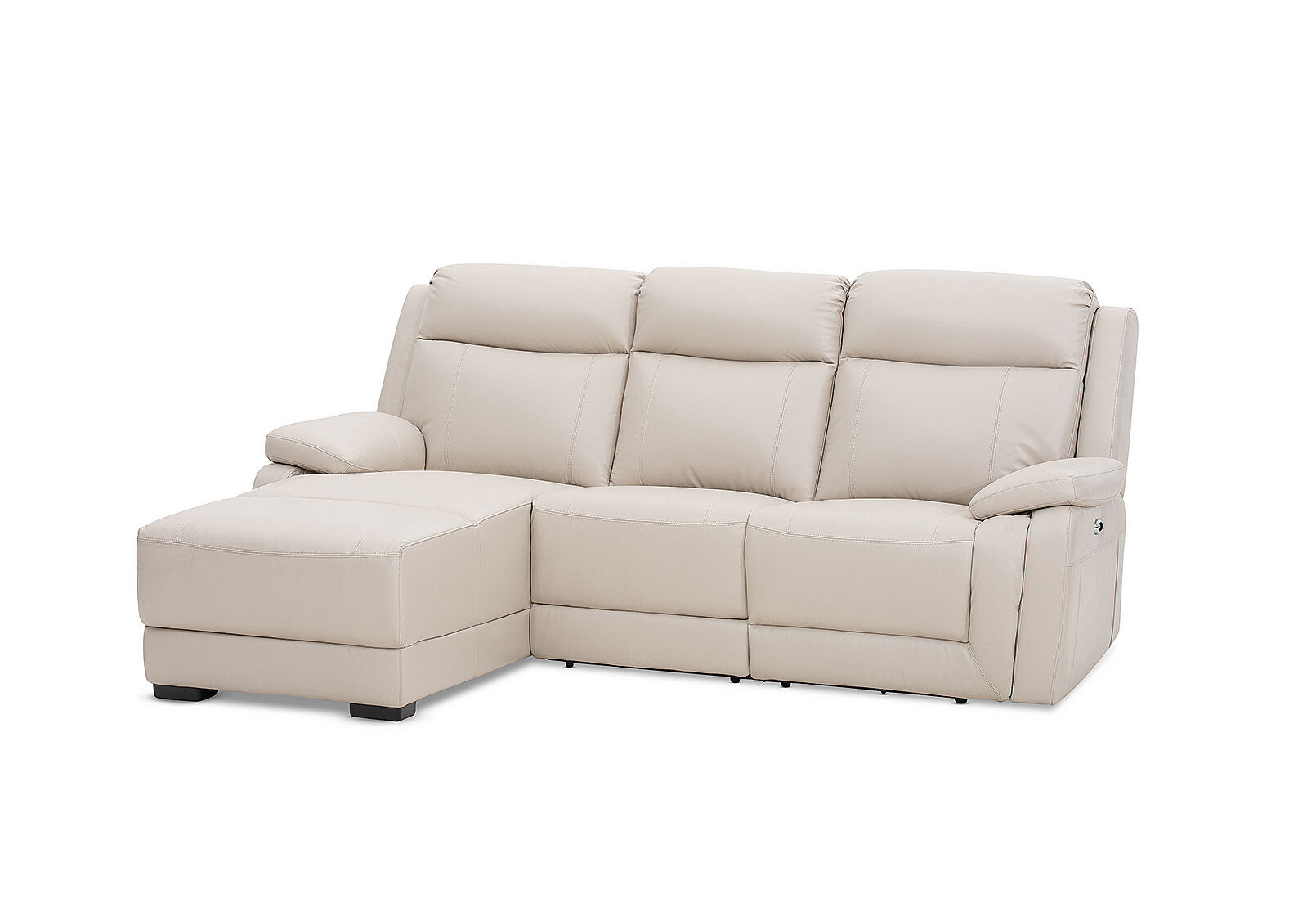 BEIGE SAN MARCO Leather 3 Seater Left-Hand Facing Chaise