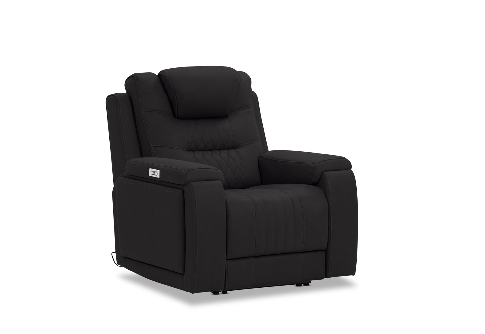 BLACK AGASSI FABRIC Dual Electric Recliner