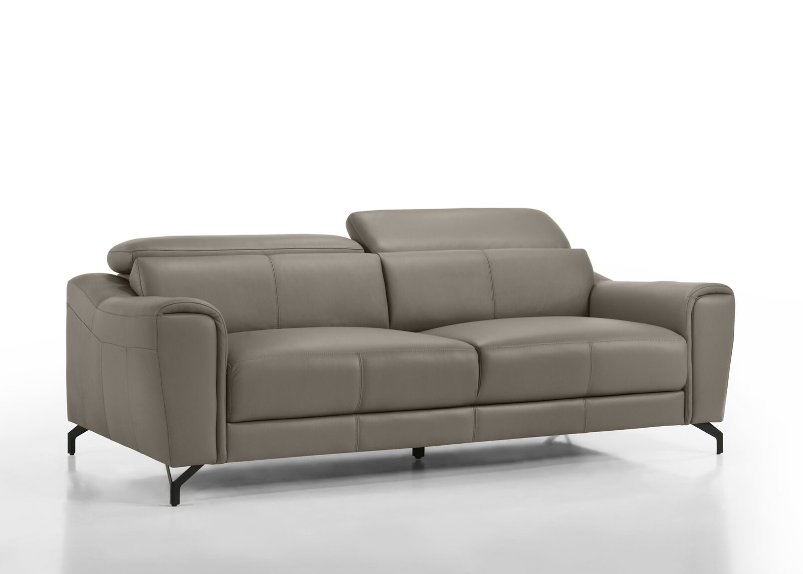 MID GREY PELOSI LEATHER 3 Seater Sofa