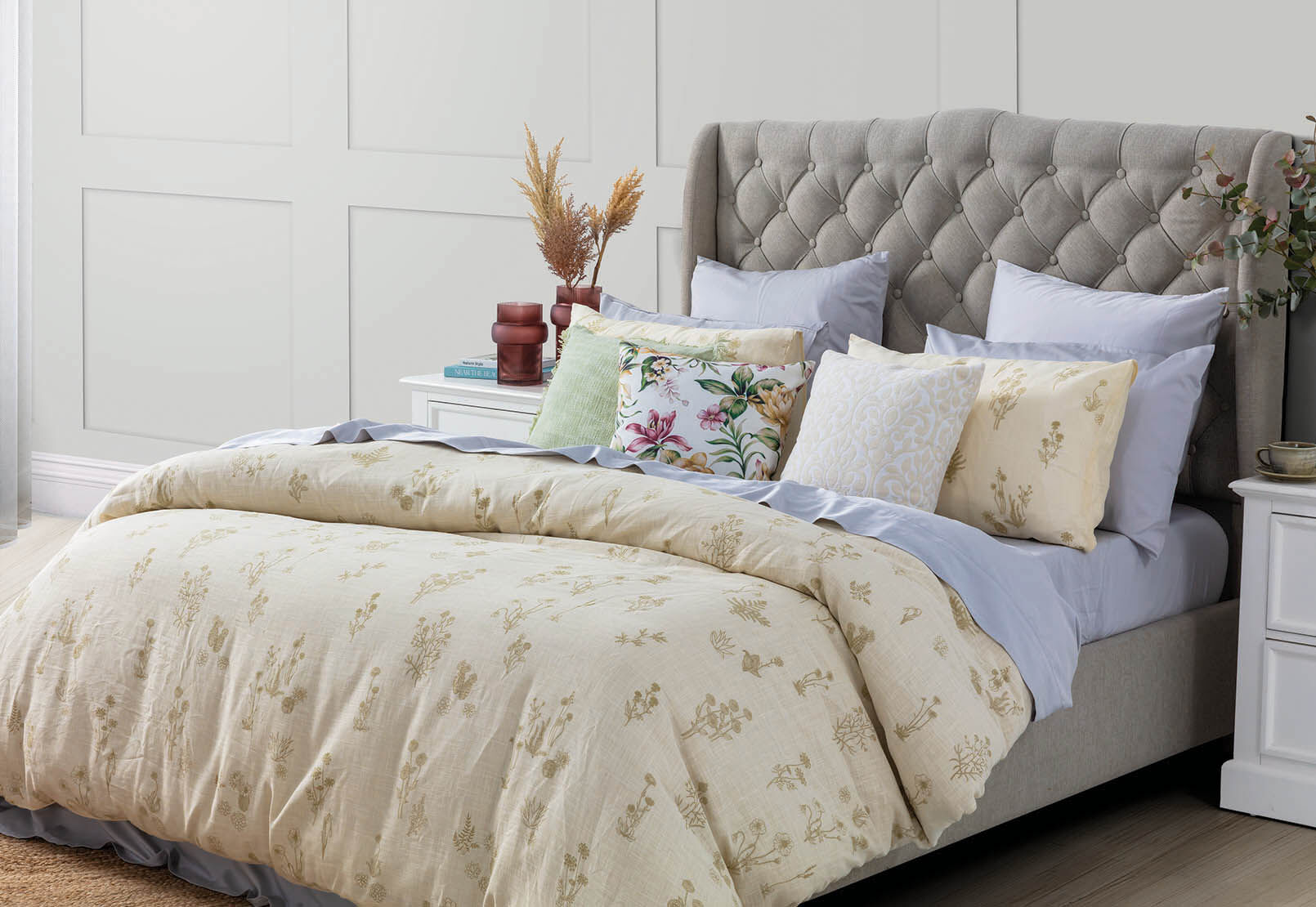 NATURAL TRUDY Super King Bed Quilt Cover Set