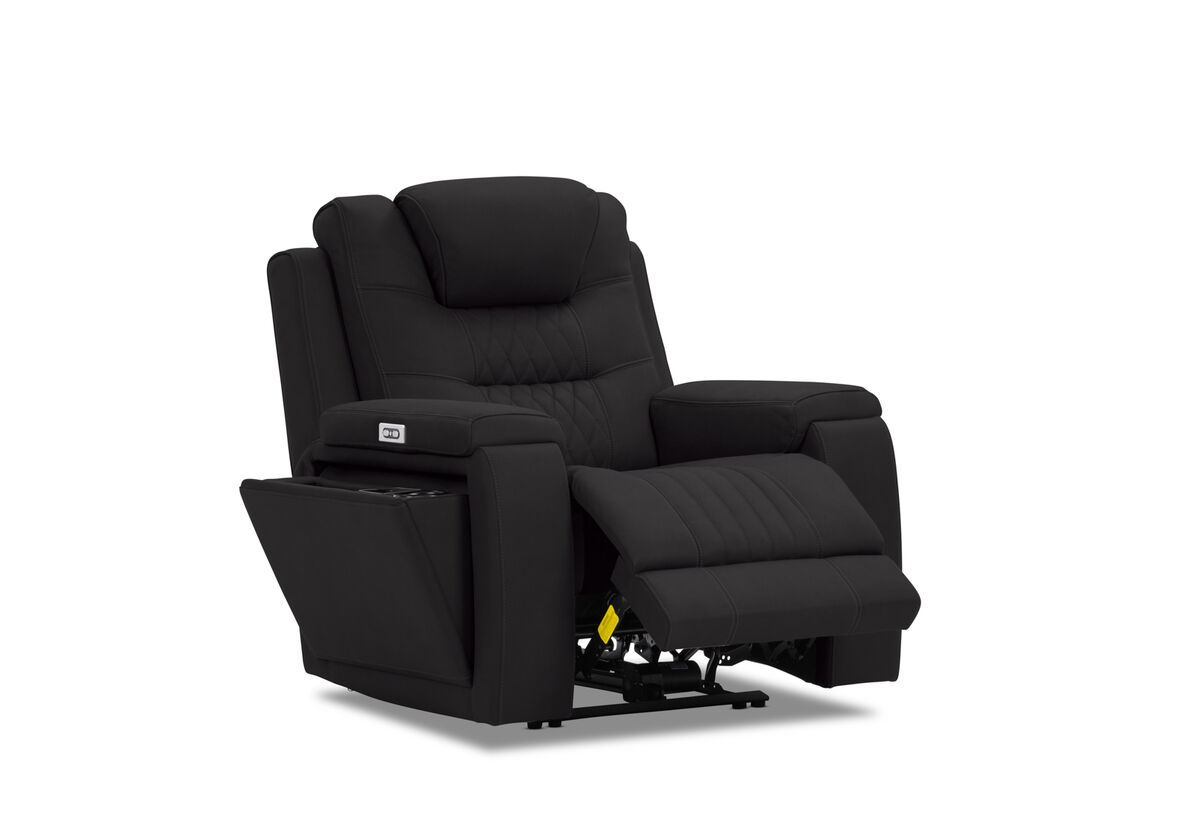 BLACK AGASSI FABRIC Dual Electric Recliner