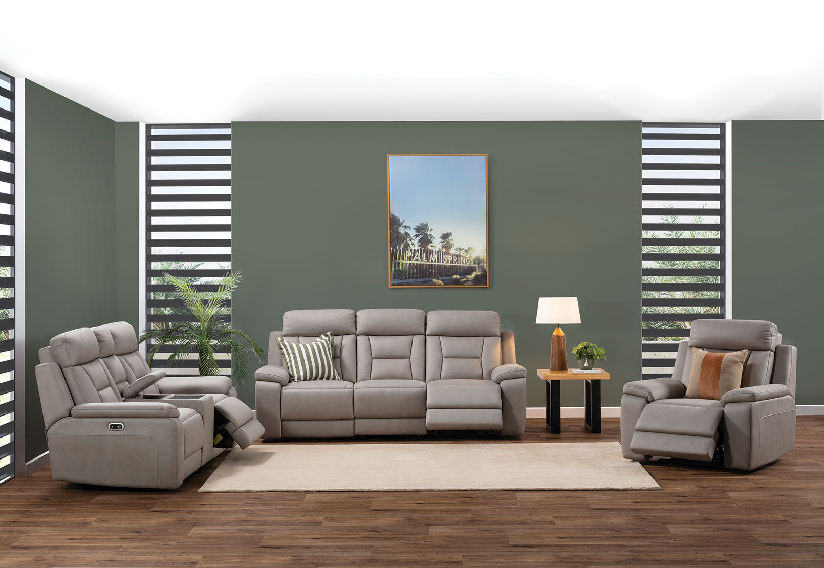 LIGHT GREY NOVAK FABRIC 3 Seater