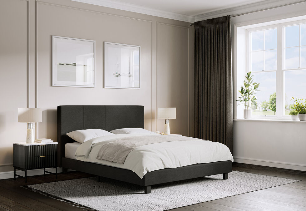 CHARCOAL ROLLINS Queen Bed