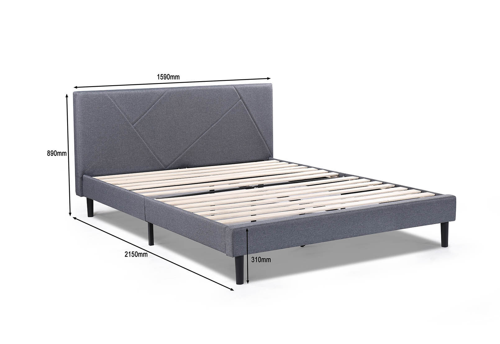 DARK GREY FRAZIER Dark Grey Queen Bed