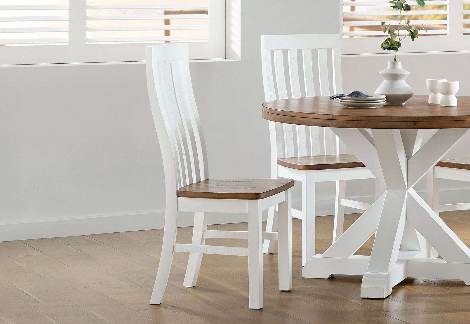 WHITE/DARK PINE CHARLSBOURG Dining Chair